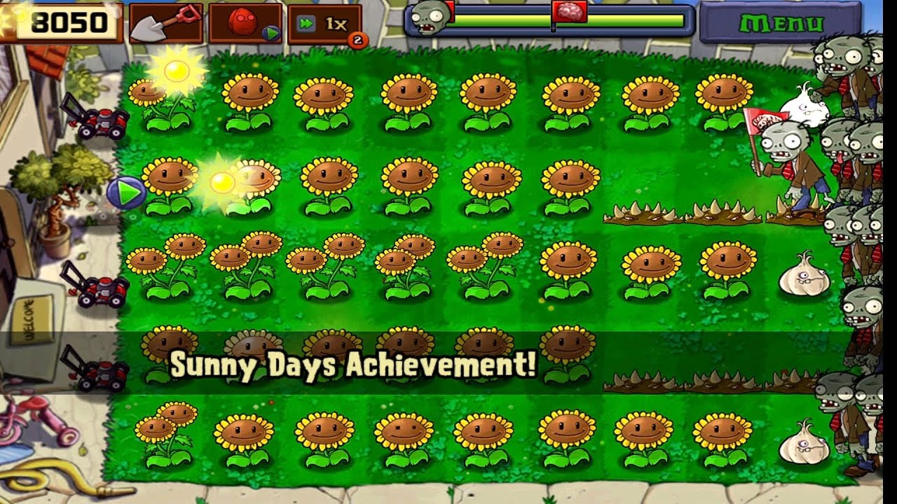 Plants VS Zombies - How To Get The Achievement: Sunny Days (Complete ...