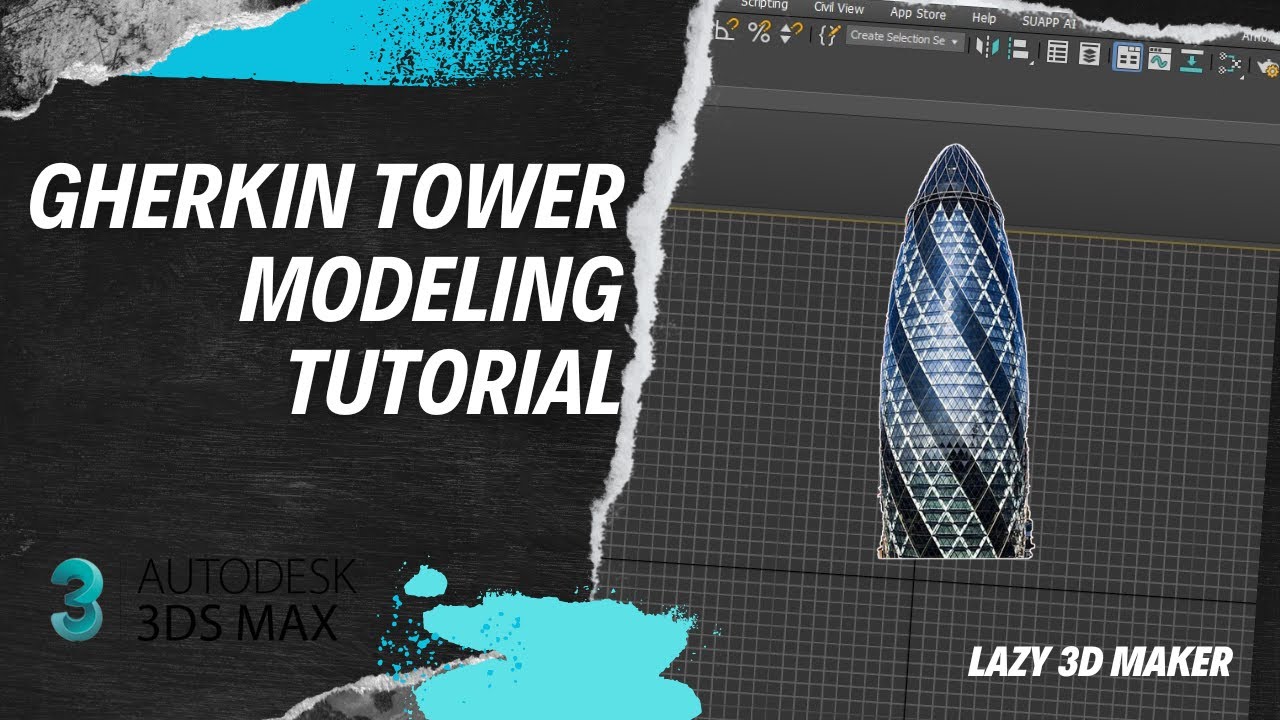 How to Model Gherkin Tower in 3ds Max. Tutorial - YouTube