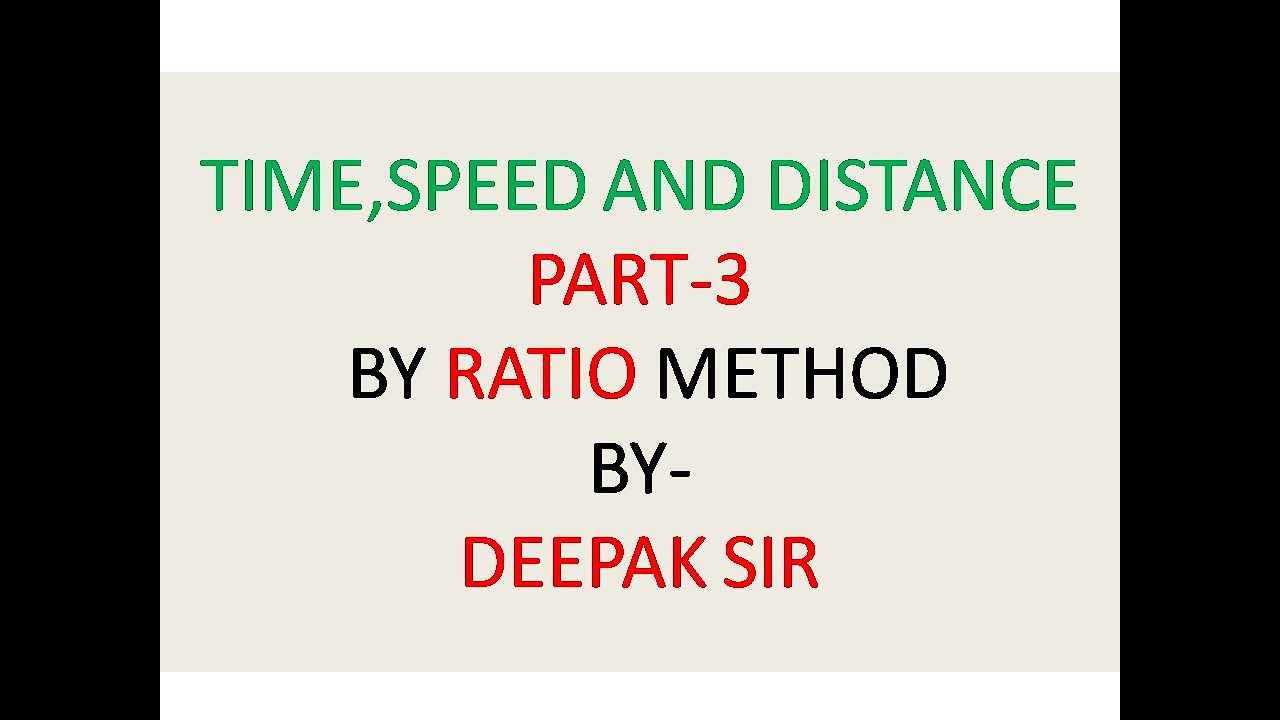 TIME,SPEED AND DISTANCE PART-3 - YouTube