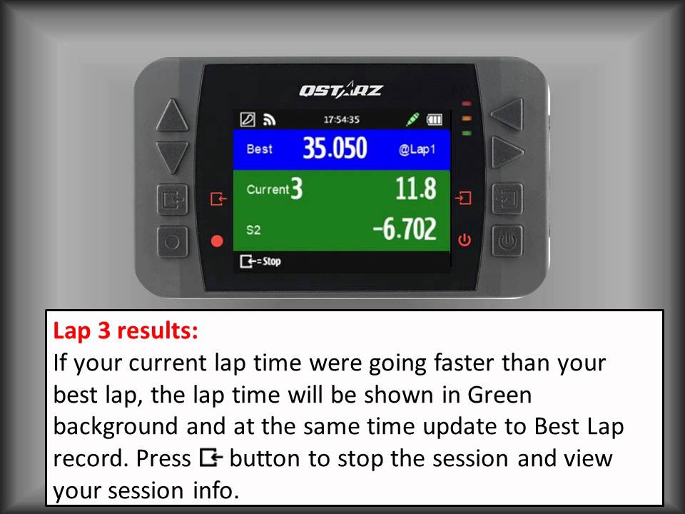 Qstarz LT-Q6000 "‎Circuit Race (Lap with Splits) lap time display ...