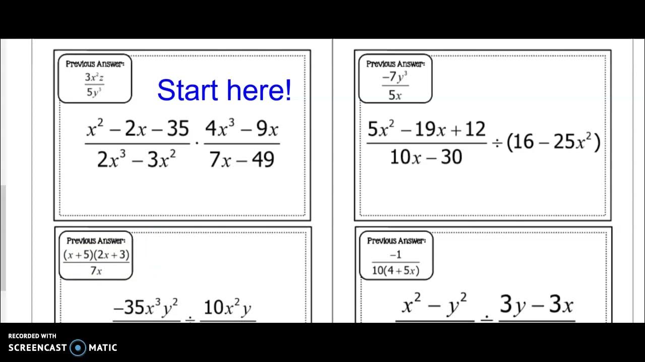 Rational Expressions Scavenger Hunt - YouTube