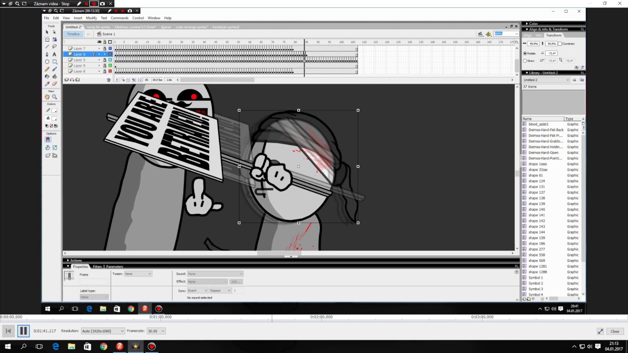 romp.fla animation timelapse - YouTube