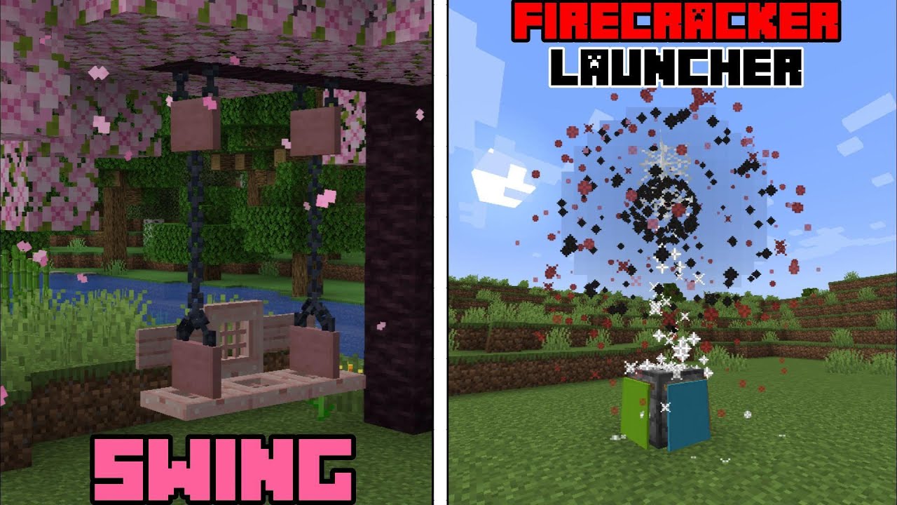 Minecraft: 5+ BuildHack (How to build swing, firecracker launcher ...