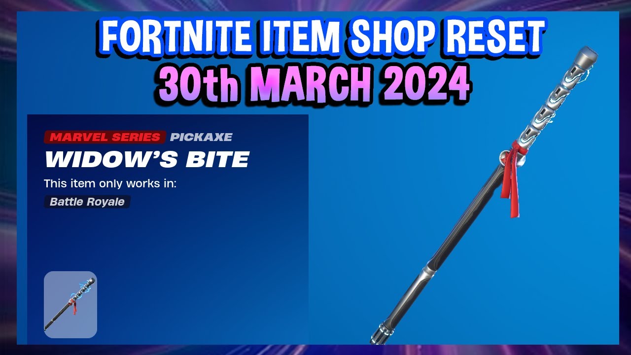 *ULTRA RARE* WIDOW'S BITE PICKAXE IS BACK! (Fortnite Item Shop Reset ...