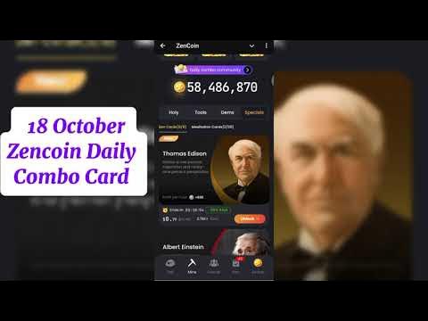 Zencoin 18 October Daily Combo Card! Daily Combo Card today #zencoin #zencoindailycombo - YouTube