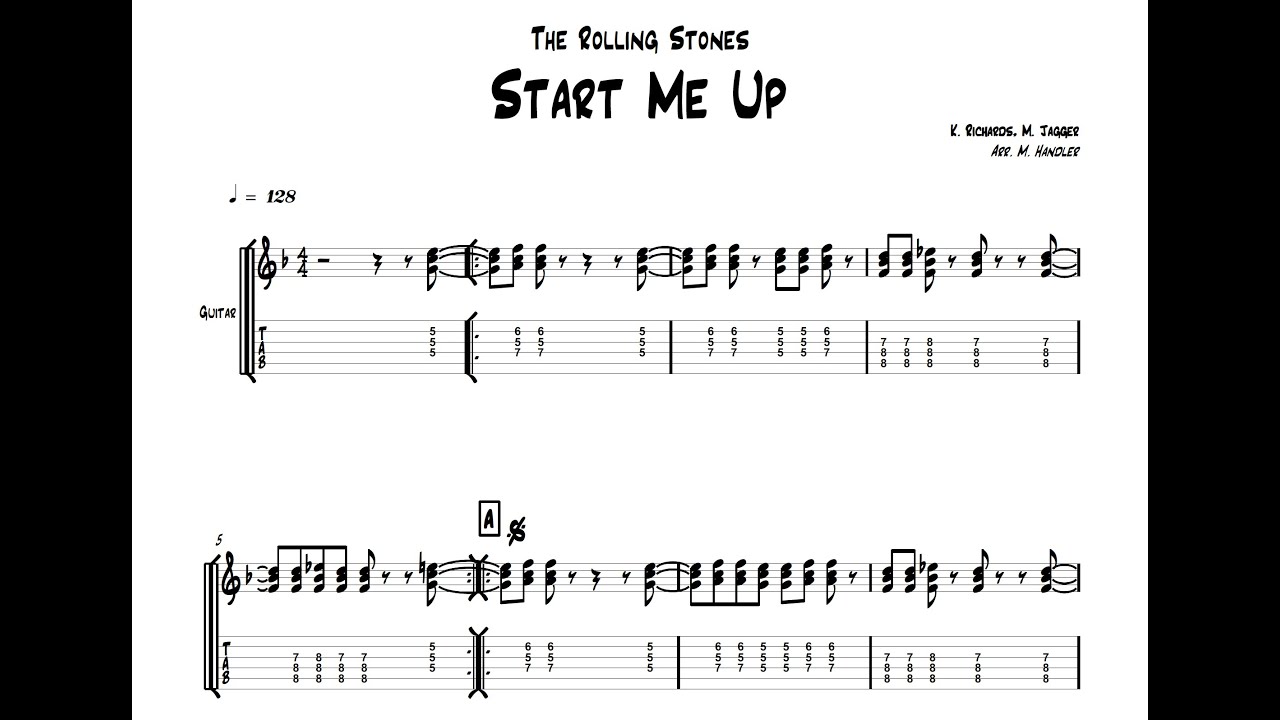 The Rolling Stones - Start me up with Guitar Tabs - YouTube