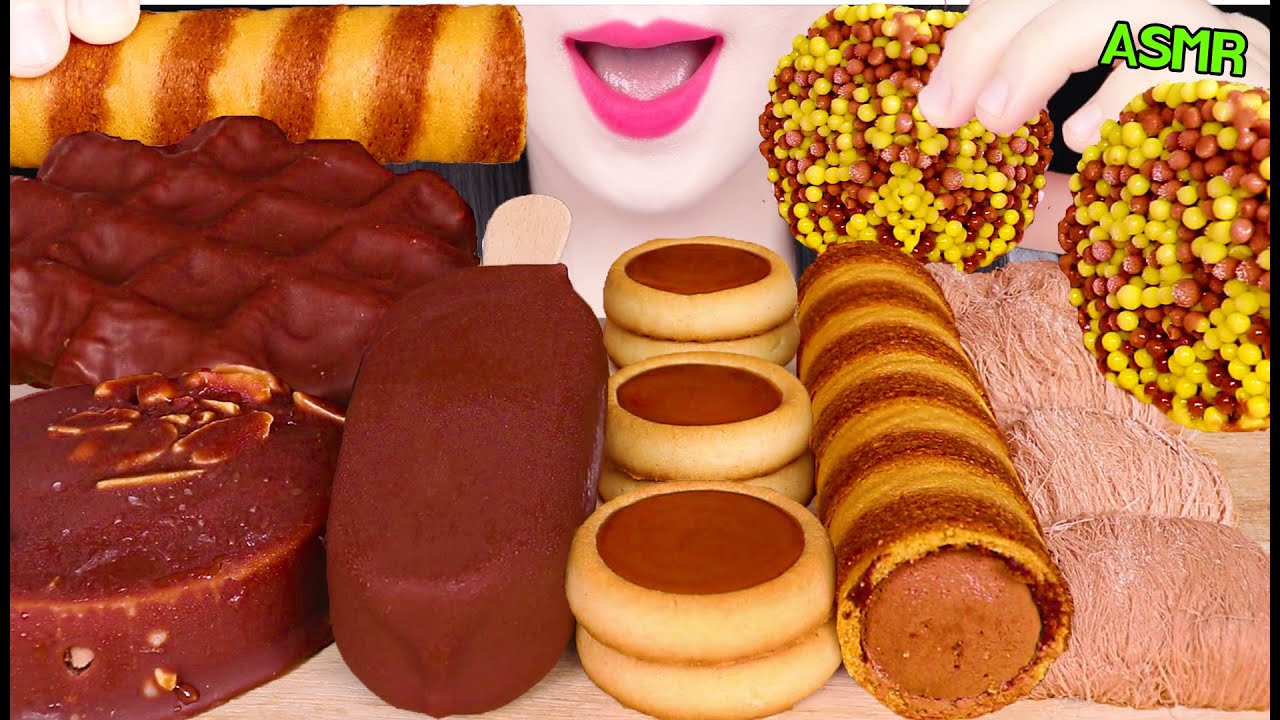 ASMR CHOCOLATE DESSERTS *CHOCOLATE BANANA DIPPIN' DOTS, CHOCOLATE ICE ...