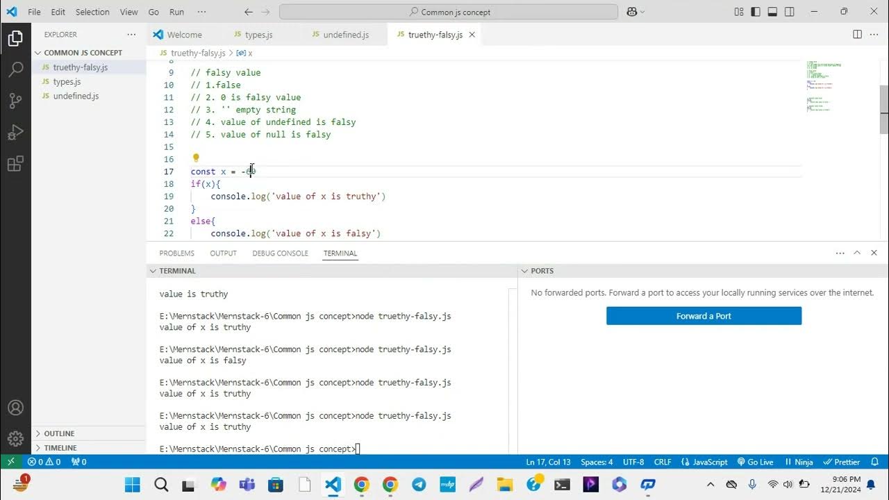 Day-32 ,Part-3 || ES6: truthy vs falsy value. - YouTube