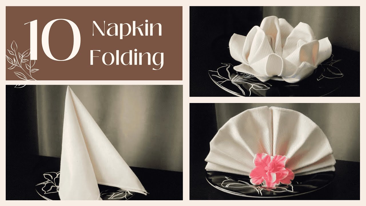 10 Napkin Folding Ideas. DIY. - YouTube