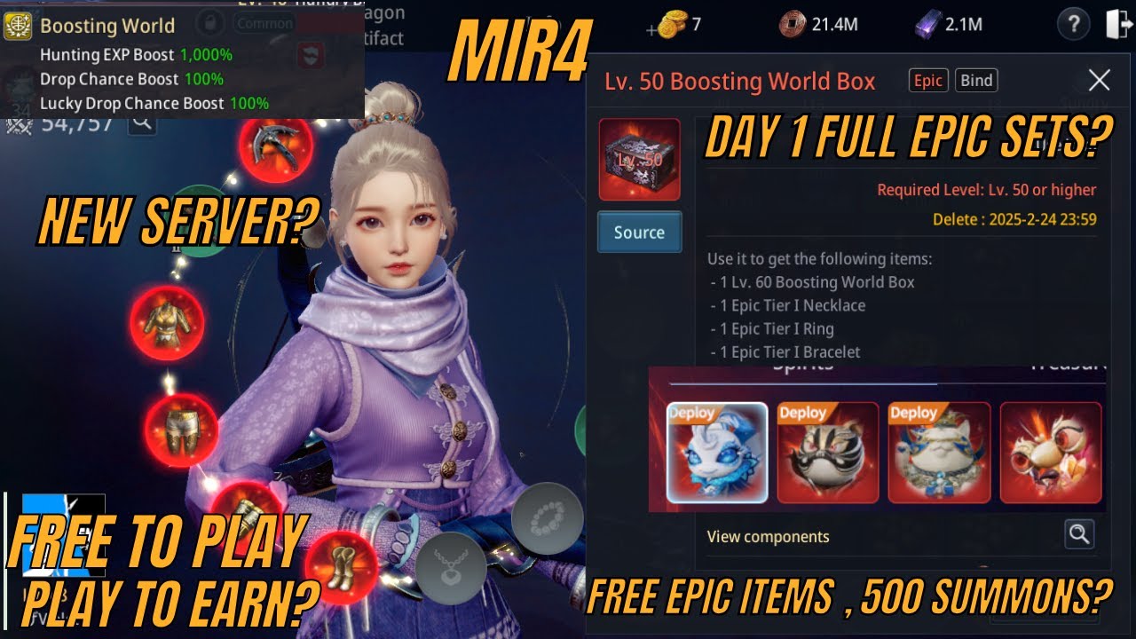 Mir4 | New Server Day 1 Full Epic Set , 4 Epic Spirit? ( Tagalog ...
