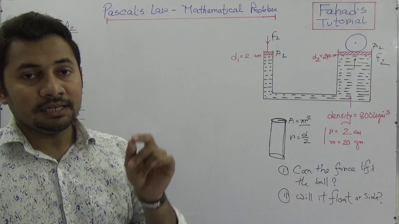 Pascal's Law Mathematical Problem solve | SSC Physics |English Version | Fahad's Tutorial - YouTube