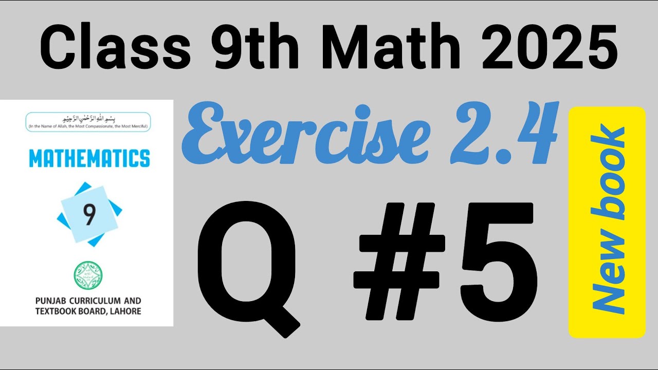 9th class math new book 2025 exercise 2.4 Q. 5 || PCTB || Logarithms ...