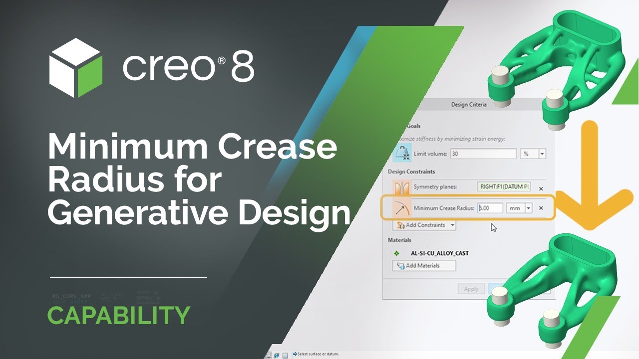 Minimum Crease Radius for Generative Design | Creo 8 - YouTube
