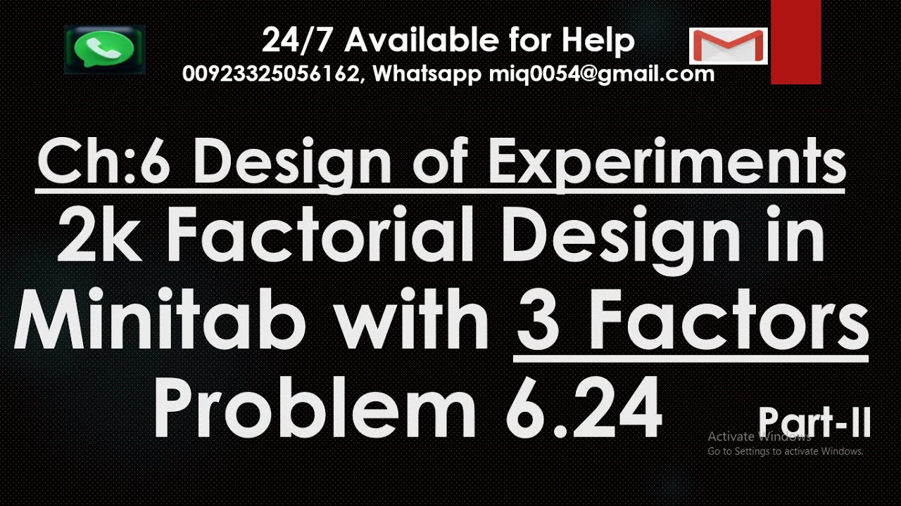 2k Factorial Design Problem in Minitab with Regression Analysis and ...