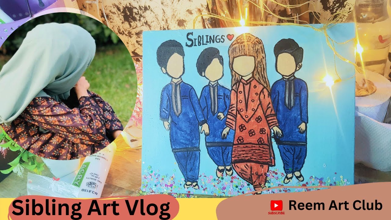 How to creat Siblings art [ Cute easy painting ideas for beginners ] # ...