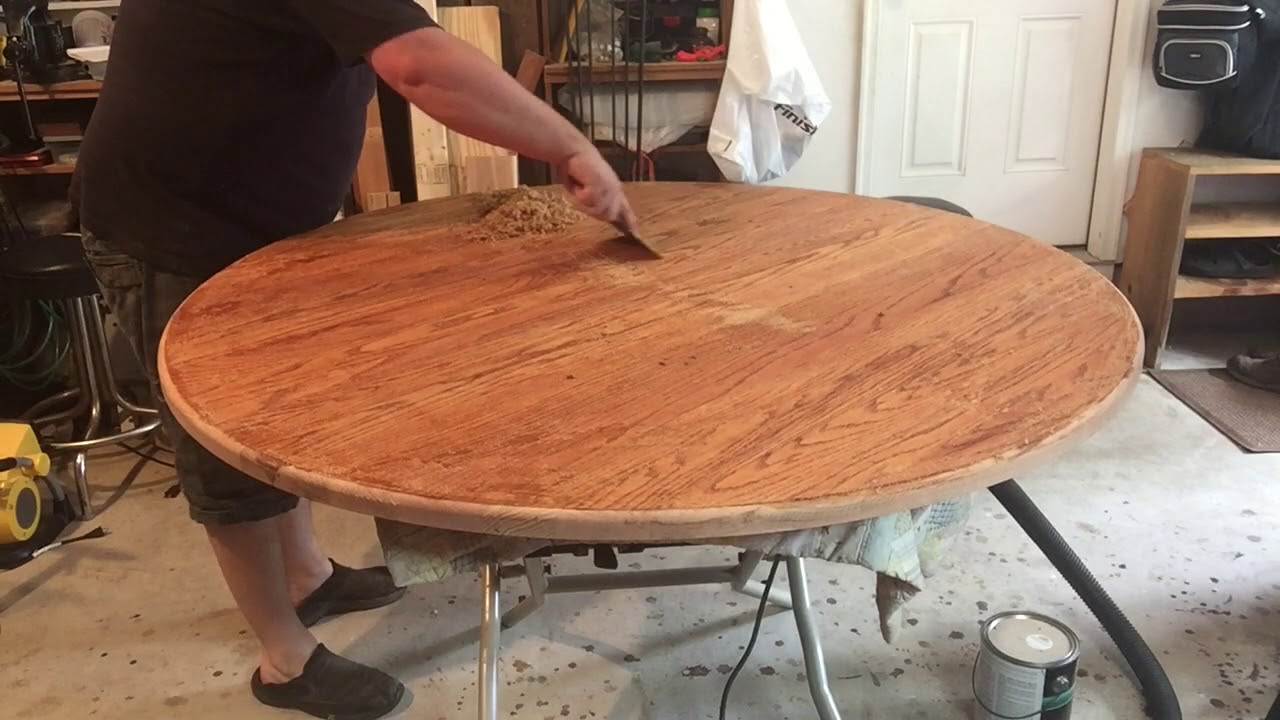 Modifying and refinishing a table top part 2 - YouTube