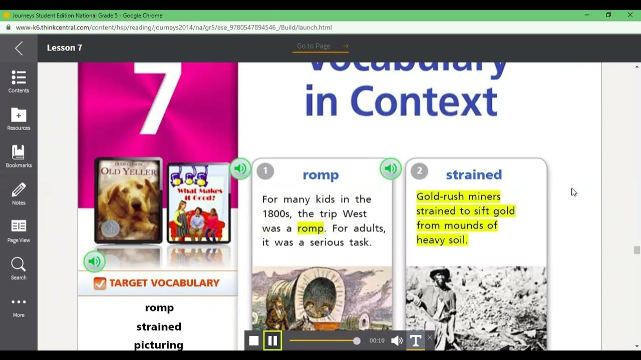 Lesson 7 Vocabulary Journeys Grade 5 - YouTube