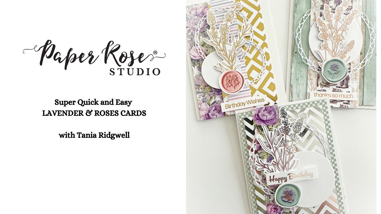 Paper Rose Studio | Lavender & Roses Cards - YouTube