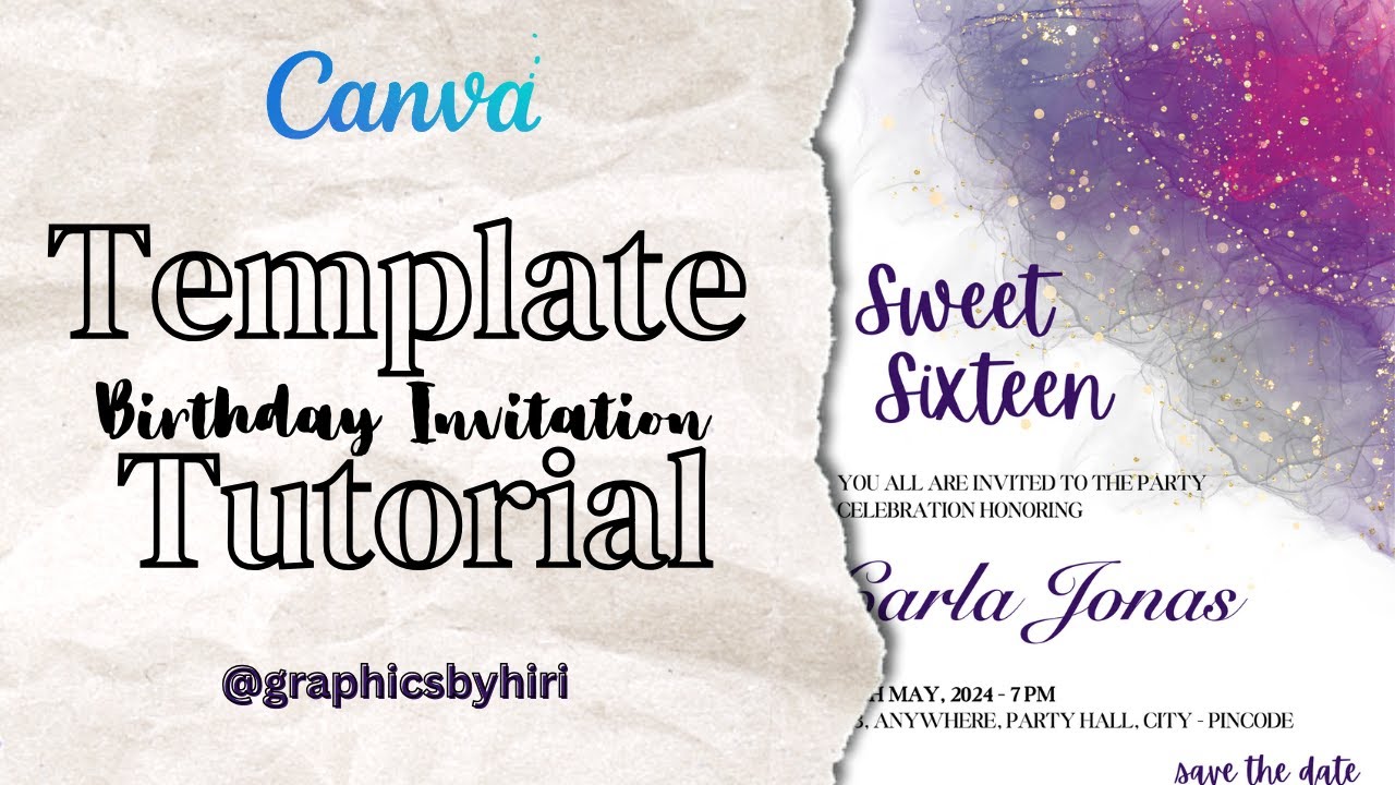 CANVA TUTORIAL - How to design your own birthday party invitations ...