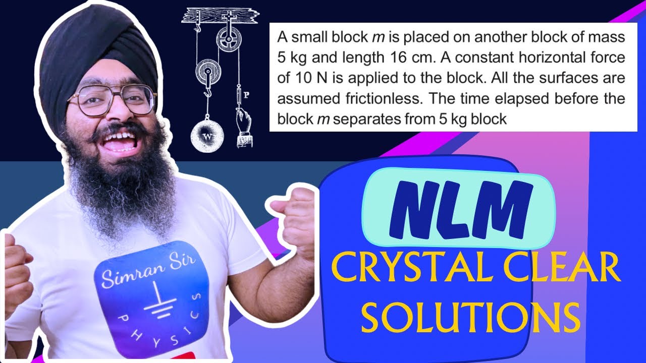 Q30B A small block m is placed on another block of mass 5kg and length ...