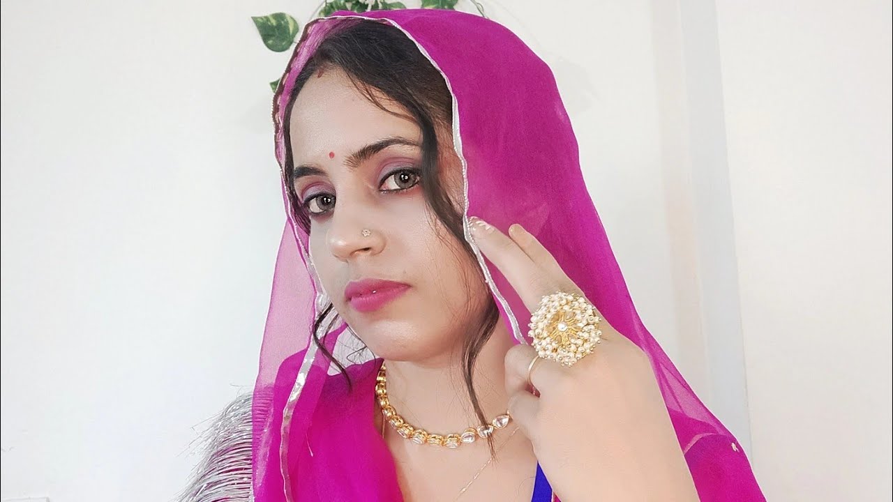 easy rajputi dress makeup look/राजपूती ड्रेस में आसान मेकअपmakeup # ...