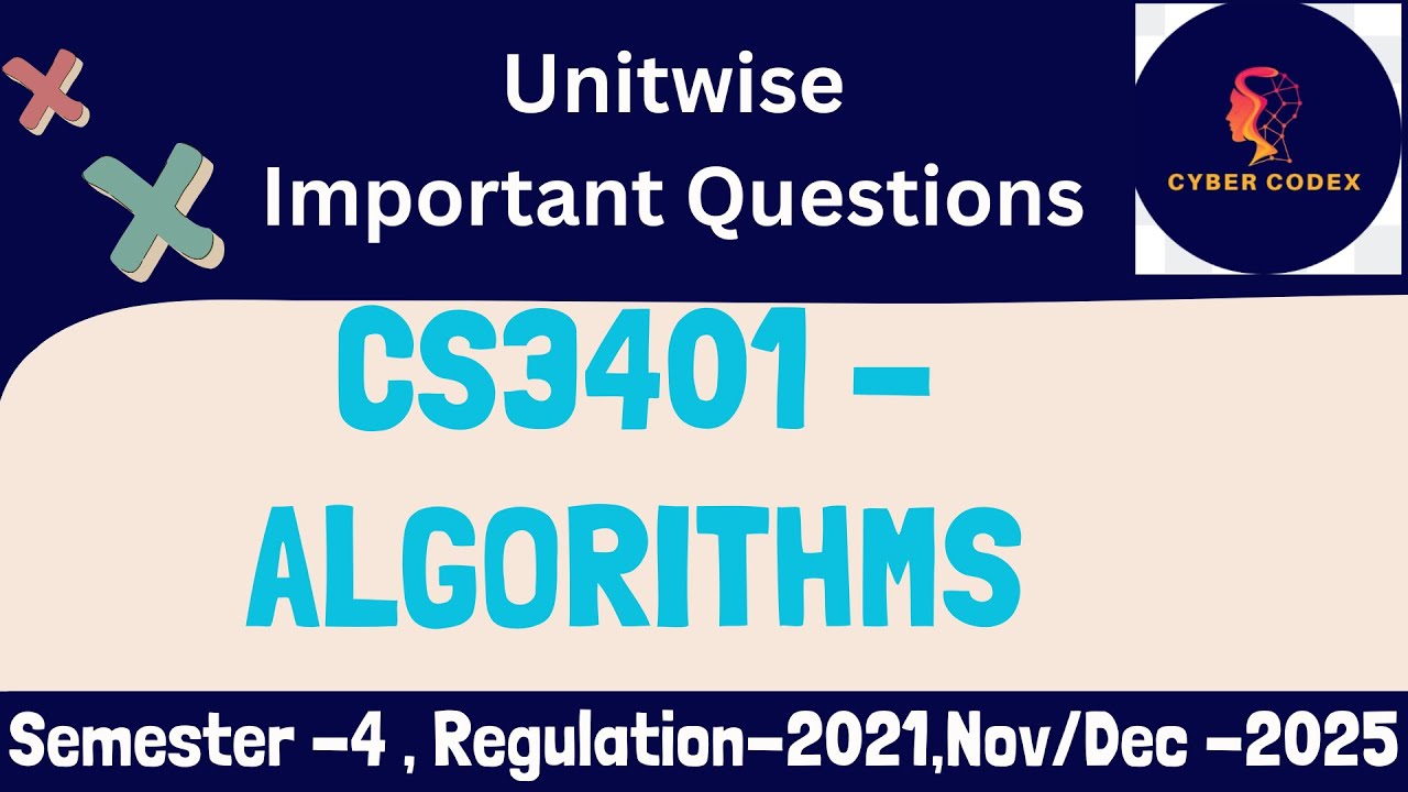 CS3401 – Algorithms Important Questions | NOV/DEC 2025 | Anna ...