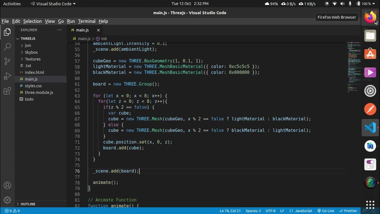 Three.js - Making Easy And Cool Chess Board in Threejs | Three.js Part ...