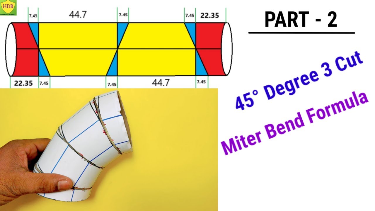 #45_Degree_Miter_Elbow_Formul_3and4Cut_PART-2Video // #45_degree_Miter ...