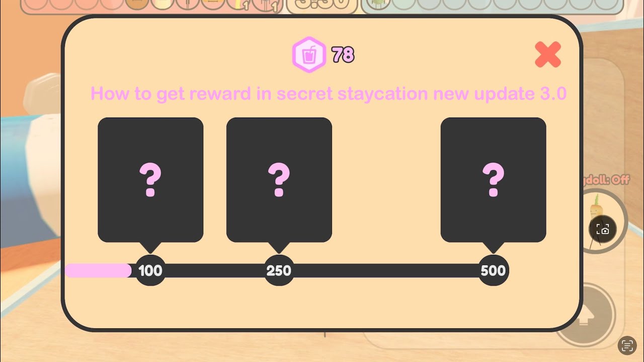How to get reward in secret staycation new update 3.0 - YouTube