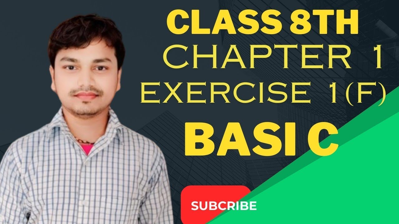Class 8th || MATHEMATICS || Chapter 8th || Exercise 1( f ) || Basic ...