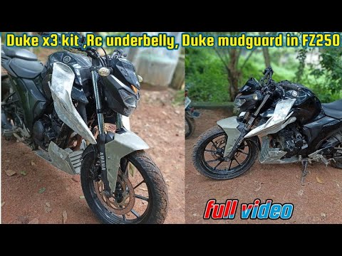 Duke x3 kit, Rc belley pan and duke mudgurad fixing in FZ250 bike # ...