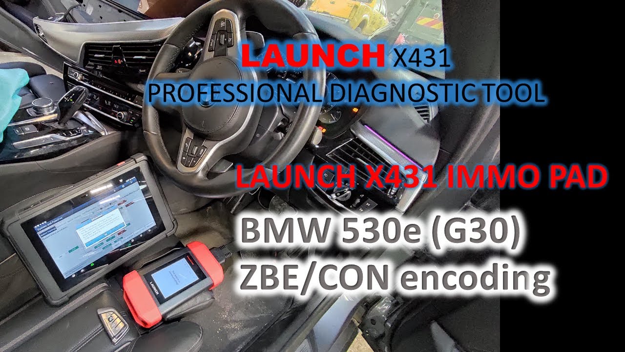 BMW 530e (G30) ZBE/CON encoding with LAUNCH X431 IMMO PAD - YouTube