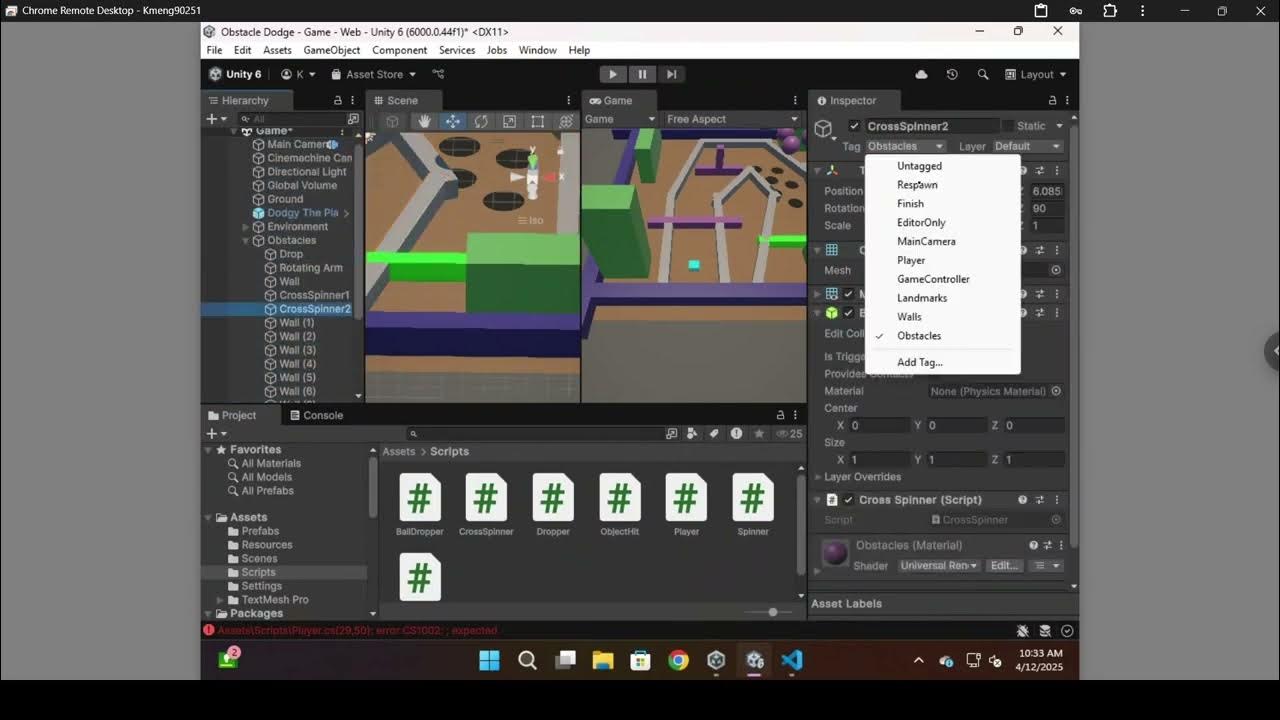 Genius Project Unity Obstacle Dodge - YouTube
