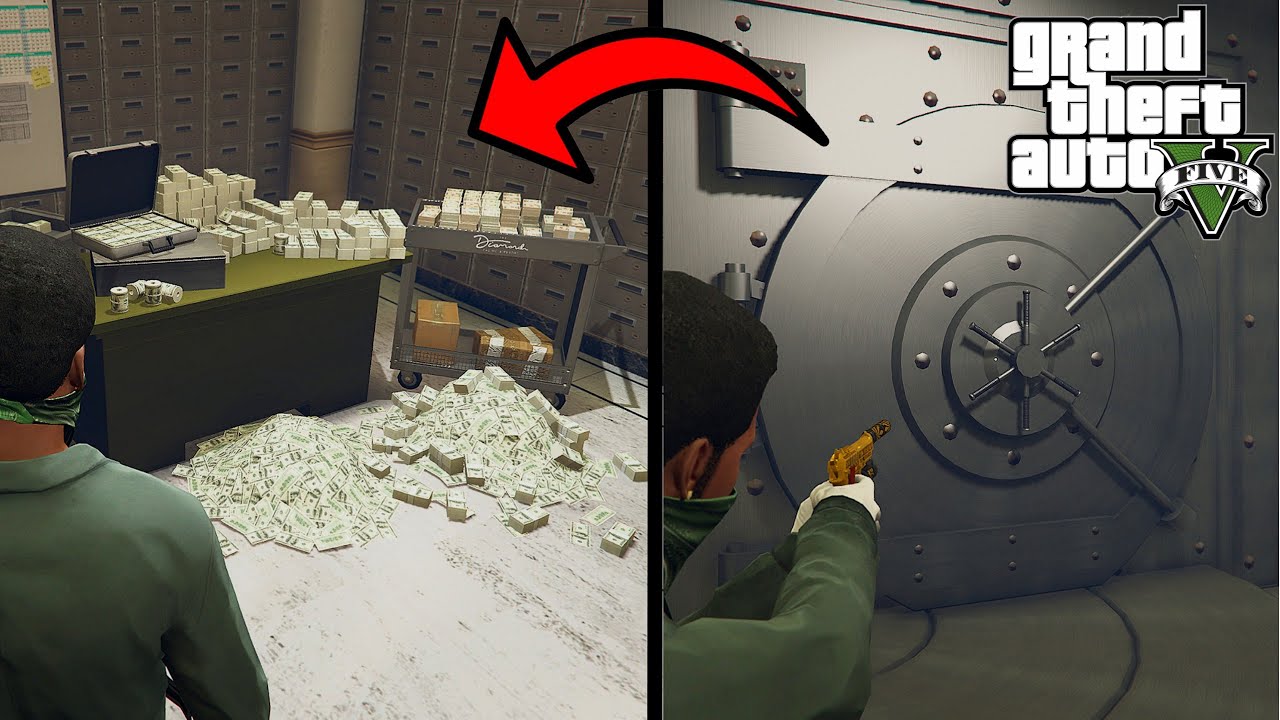 سرقت از بانک در جی تی ای وی آفلاین💸گرفتن700000 Gta 5 Youtube