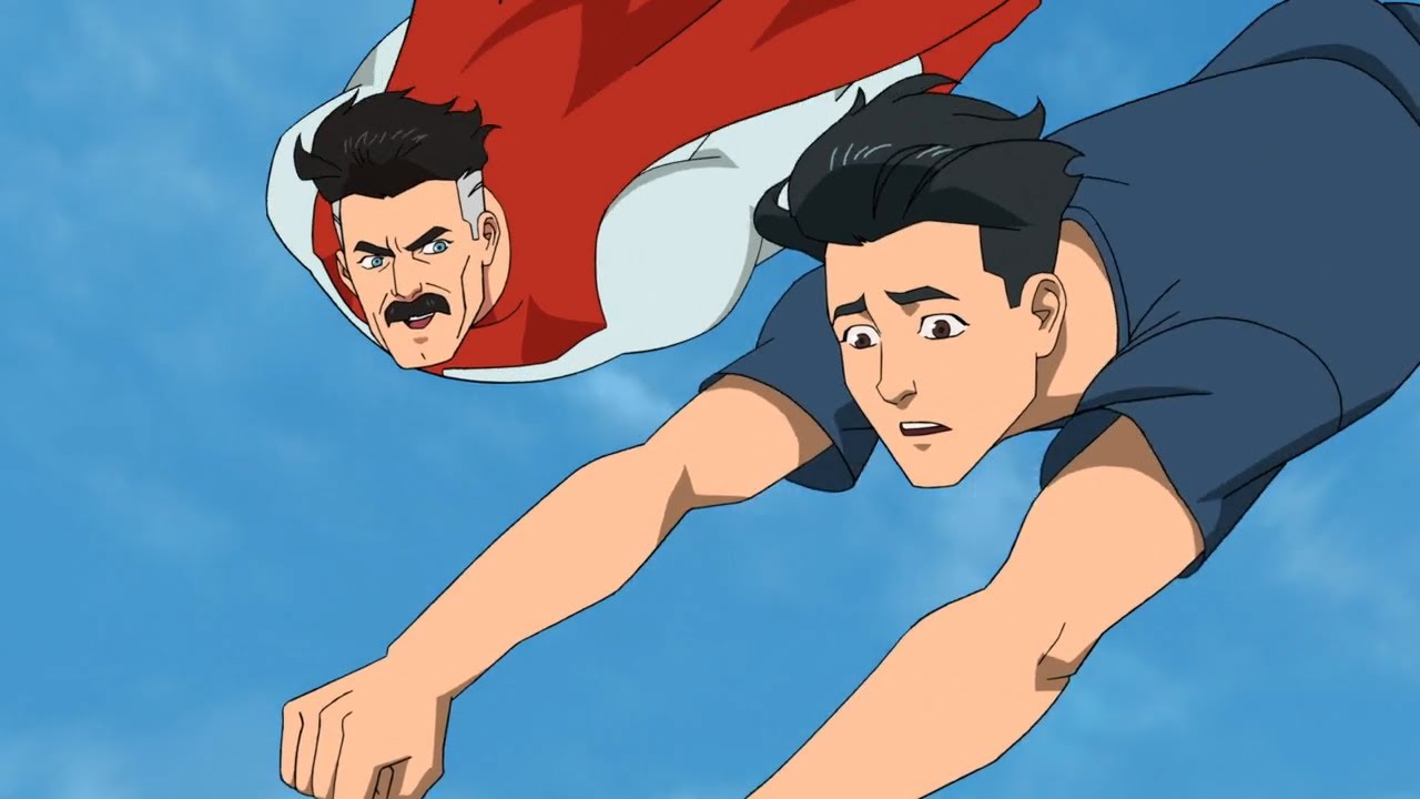 Omni Man enseña a volar a Invencible - YouTube