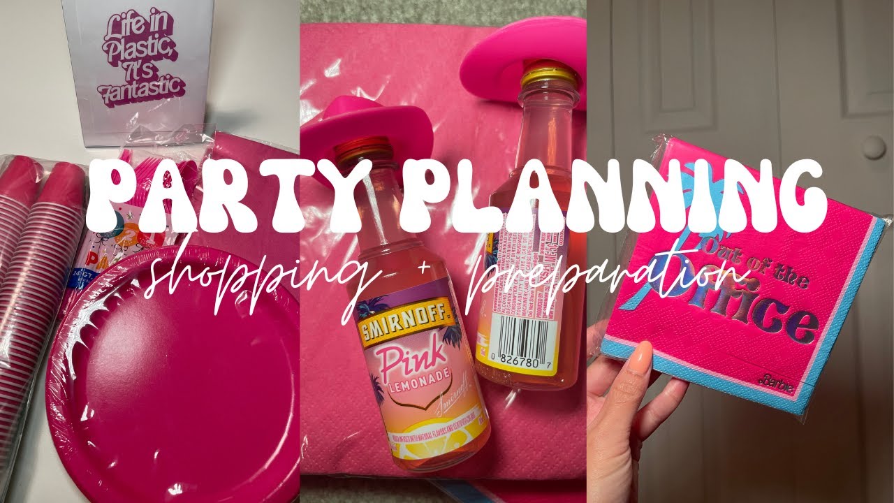 shopping + planning a PINK out Barbie theme, putting cowboy hats on ...