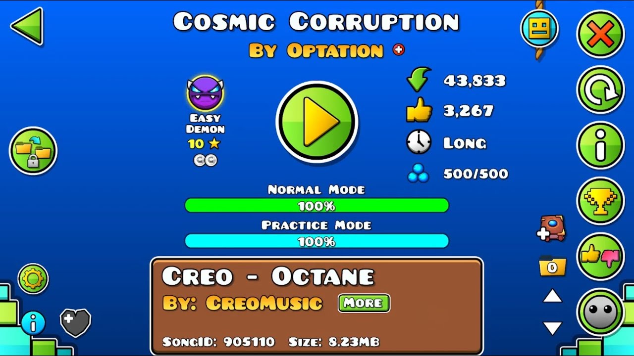 Cosmic Corruption (Easy demon) by Optation 100% - YouTube