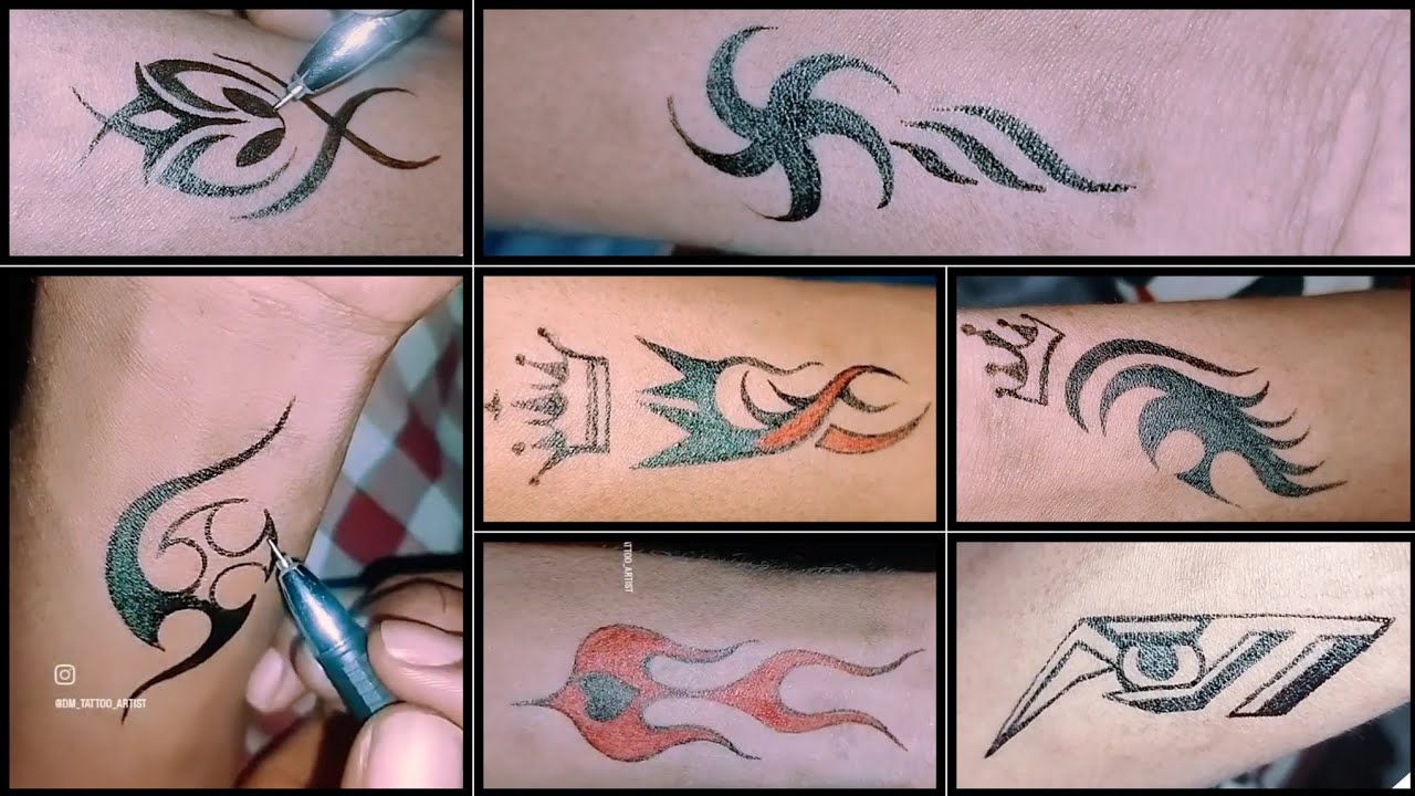 Best and simple trick || unique tattoo designs || A to z make tattoo ...