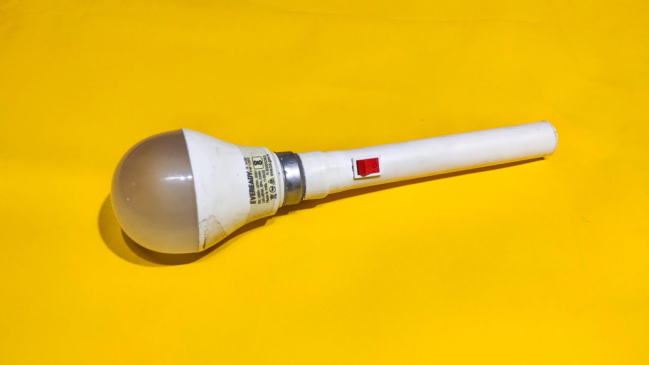 how to make a handy Torch Light use LED bulb - YouTube