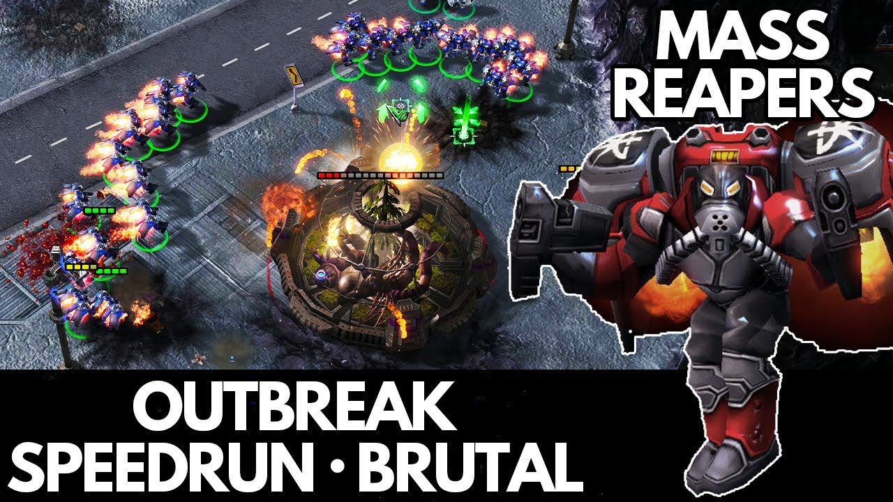 StarCraft 2 WoL - Mission 22 (Outbreak) - Speedrun (Brutal) - YouTube
