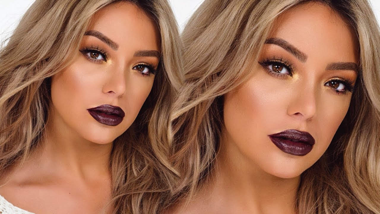 WEARABLE GLAM WITH DARK LIPS - Dilan Sabah - YouTube