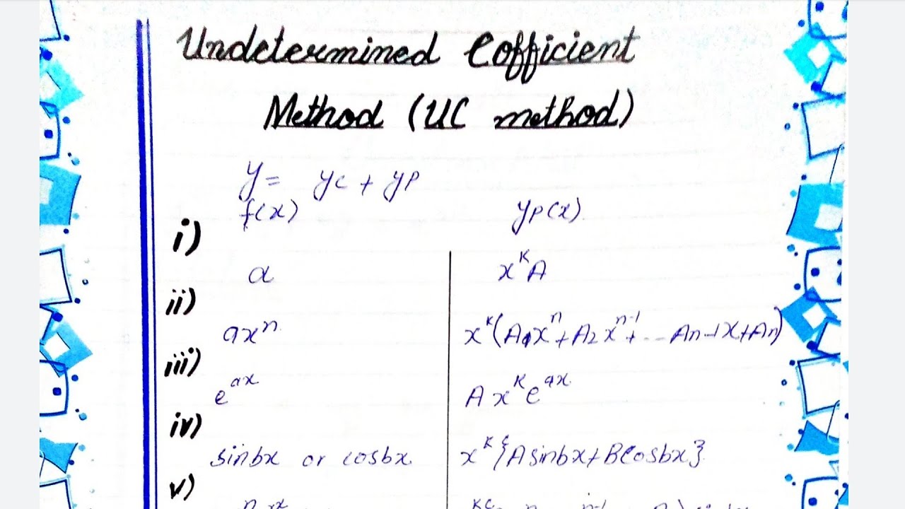 Ch 10 Ex 10.3 Method || Undetermined Coefficient Method || UC method ...