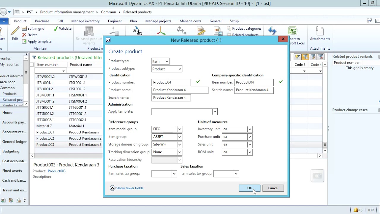 Tutorial Create New Item Microsoft Dynamics AX - YouTube