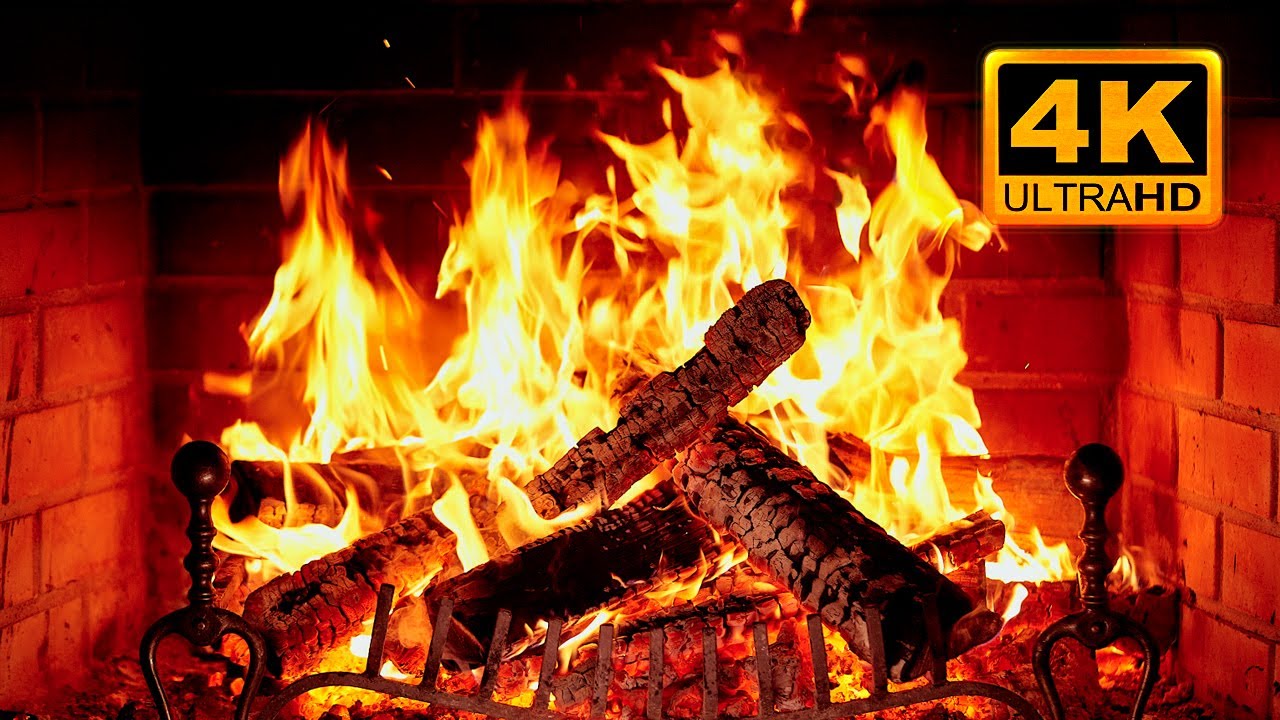 🔥 Cozy Fireplace 4K (12 HOURS). Fireplace with Crackling Fire Sounds ...