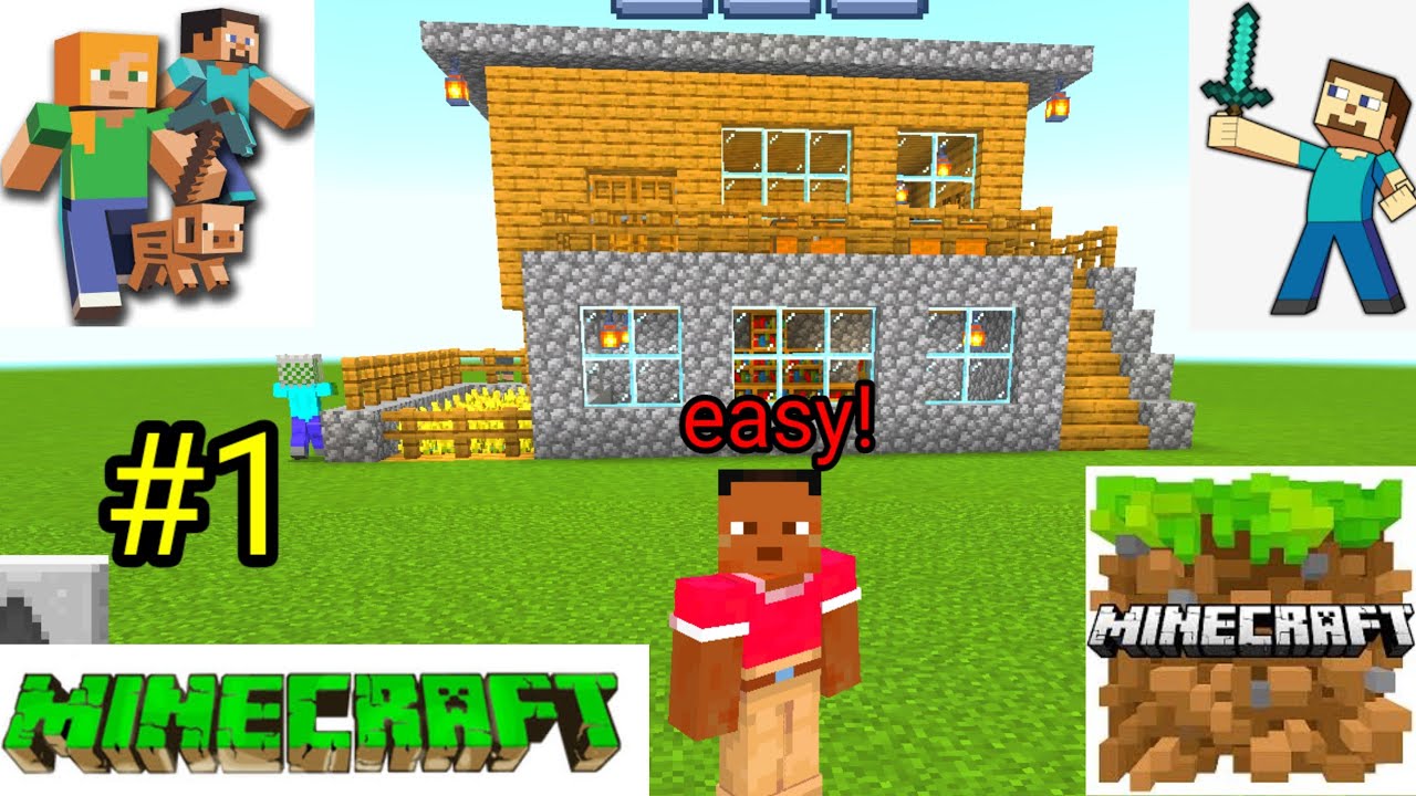 Minecraft house (#1) Minecraft large wooden house - YouTube