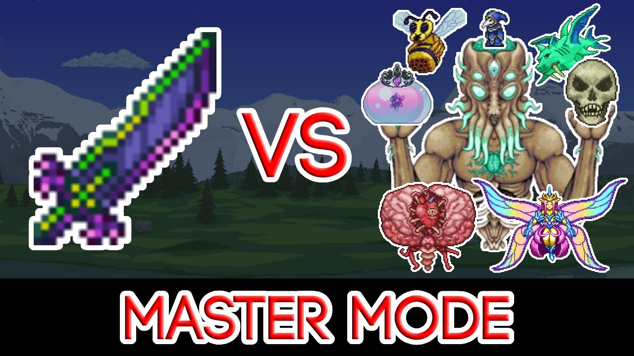 Terraria 1.4.1 - True Night's Edge vs ALL Bosses (Master Mode) - YouTube