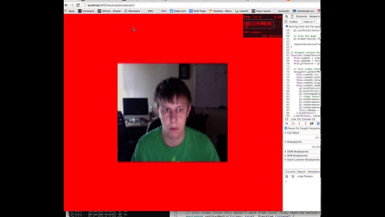 webgl webcam texture - YouTube