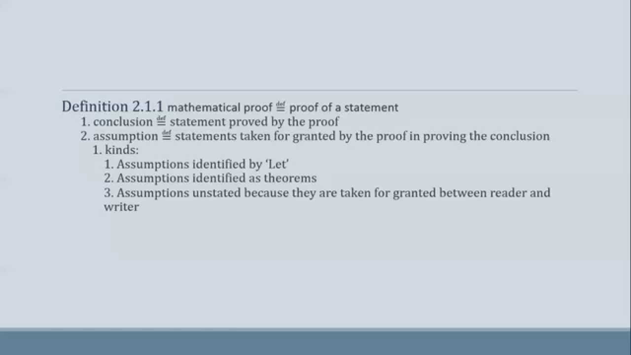 2 What is a proof? - YouTube