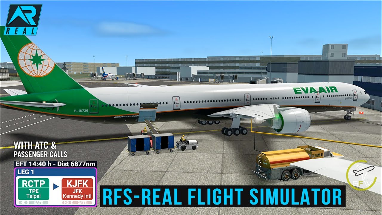 RFS - Real Flight Simulator- Taipei to New York||FullFlight|Boeing777 ...