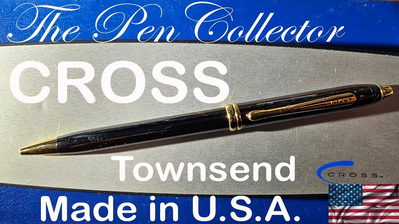 CROSS Townsend Black Lacquer Gold Ballpoint Pen Review - YouTube
